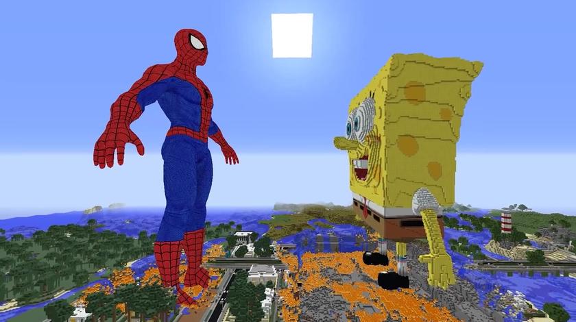 我的世界动画-海绵宝宝 vs 蜘蛛侠