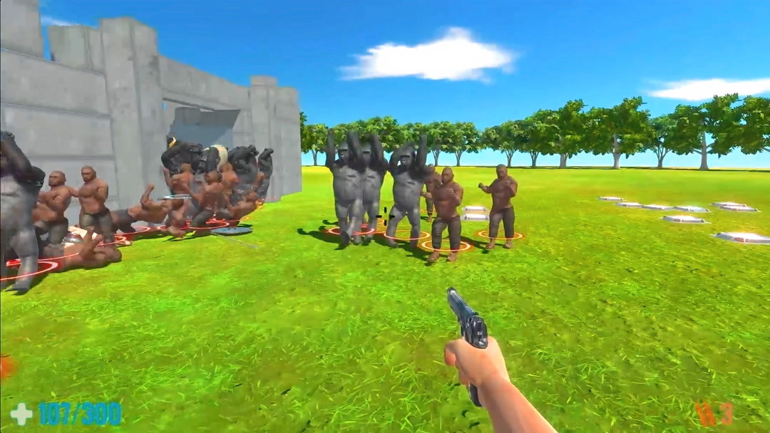 动物模拟器 建立城池,抵挡大猩猩的进攻