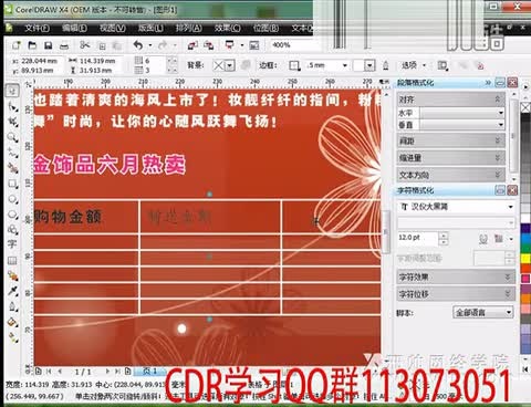 CDR cdr视频教程 coreldraw基础教程CDR 绘制饰品宣传海报