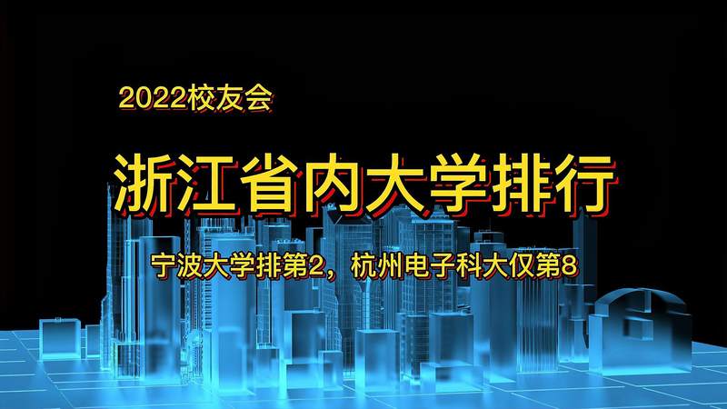 2022年浙江省大学排行,宁波大学排第2,杭州电子科大仅第8