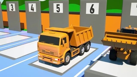 少儿动画,挖掘机动画,工程车集体出动修路动画