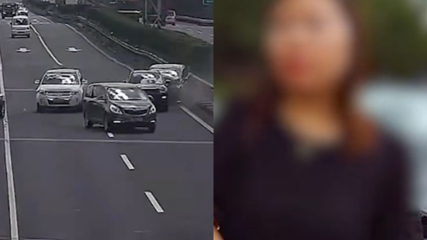 女司机高速错过出口,快车道内停车致5车追尾,现场曝光网友炸锅