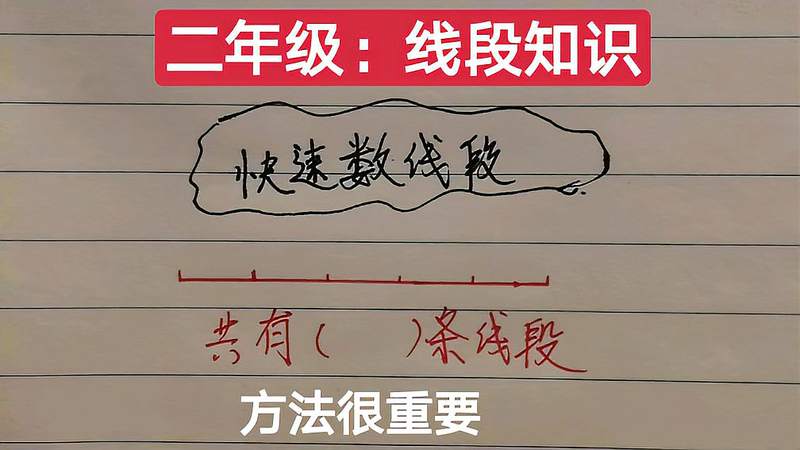 二年级上册:学习快速数简单线段的方法,提高做题速度