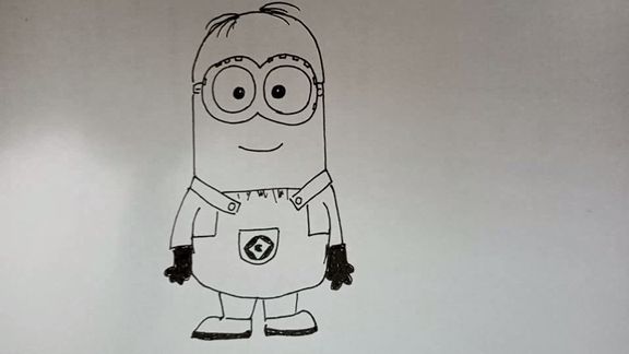 学画一个动漫小黄人简笔画