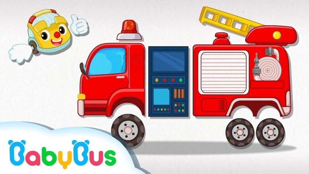 宝宝巴士早教动画:失火啦,快点拼装好消防车救火,拼装认知动画