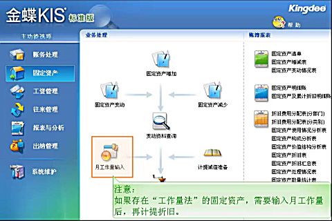 金蝶KIS迷你版使用教程03-2如何计提固定资产折旧