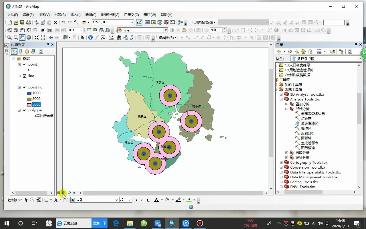 矢栅数据缓冲区分析