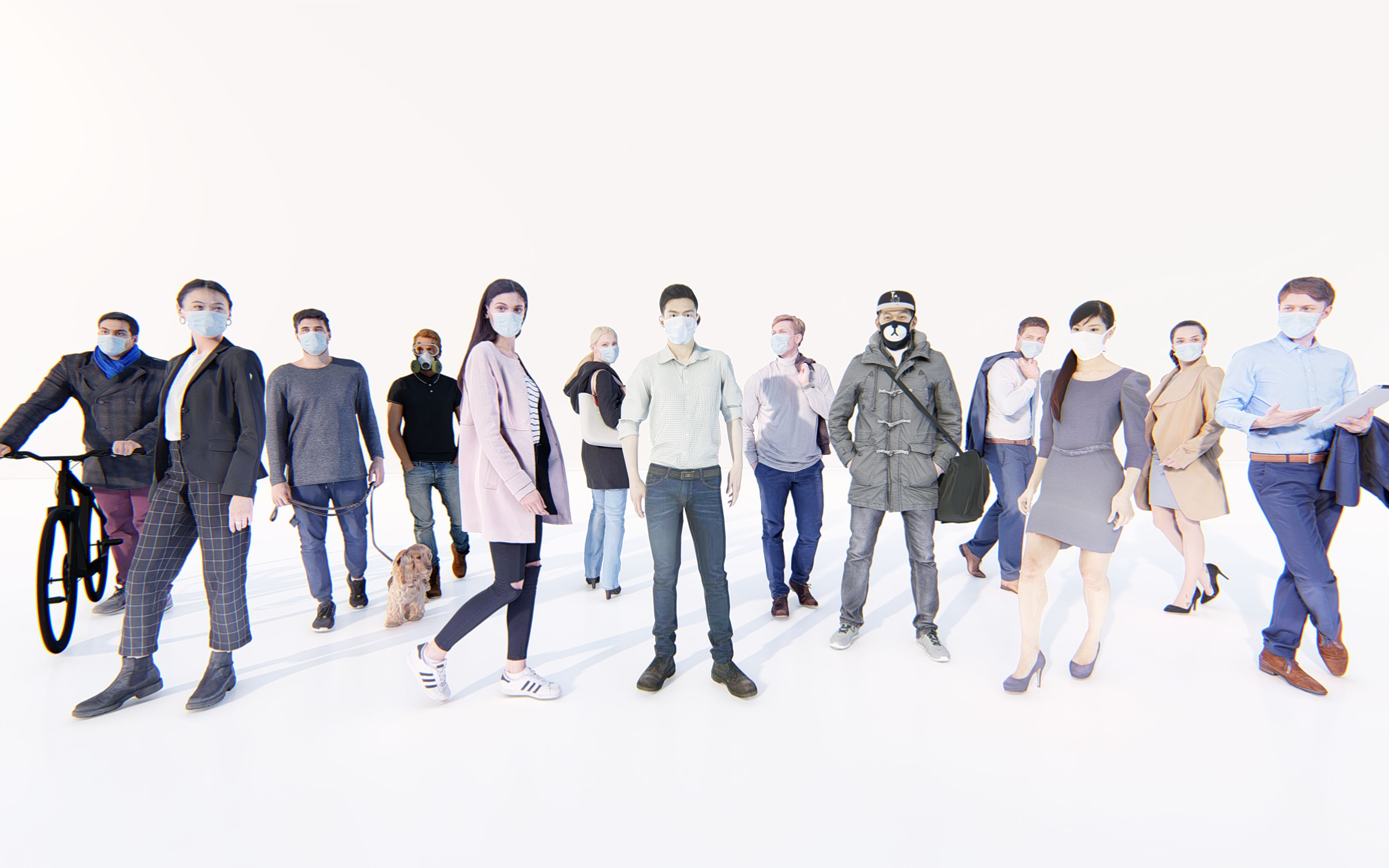 新制lumion戴口罩人物素材