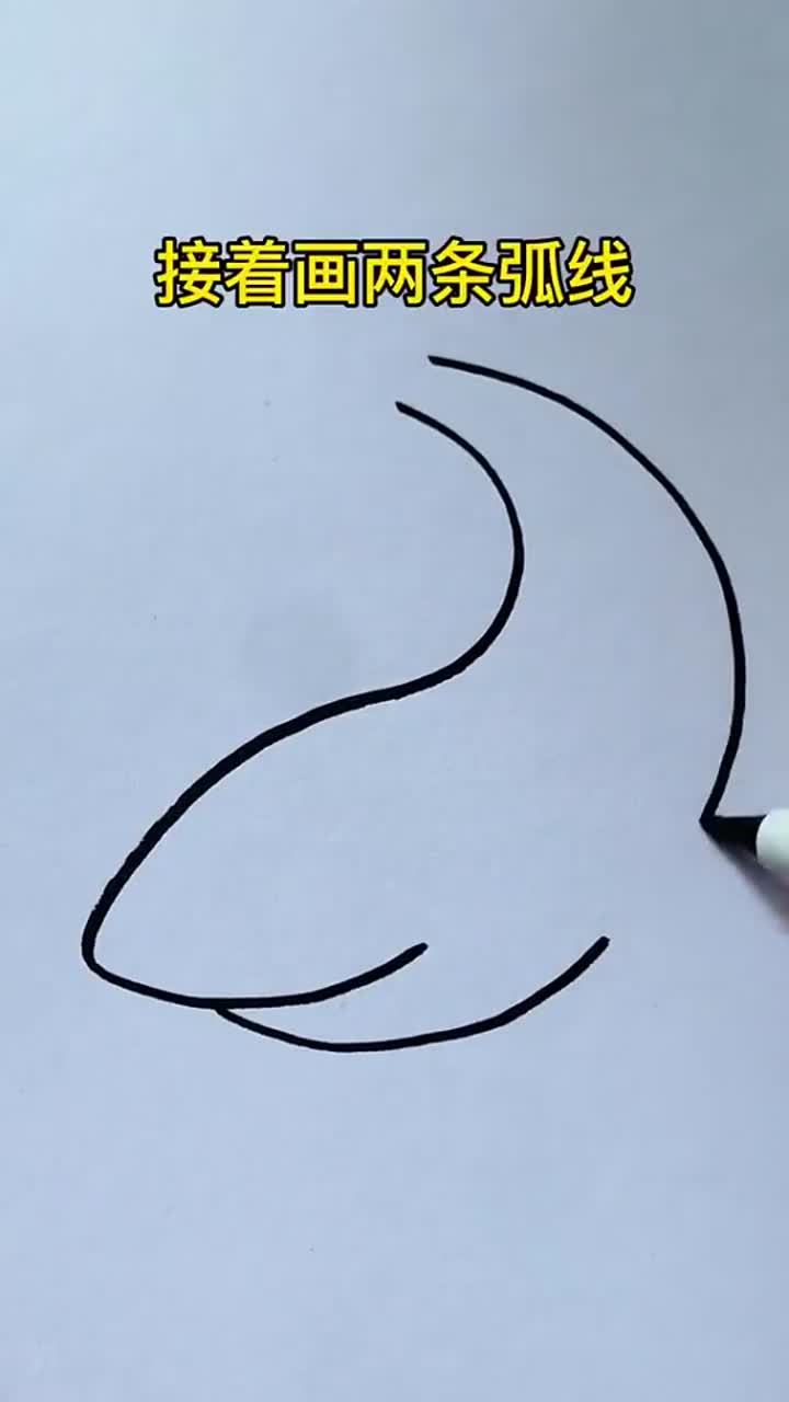 教你画鲨鱼一起来画画儿童简笔画教程创作灵感