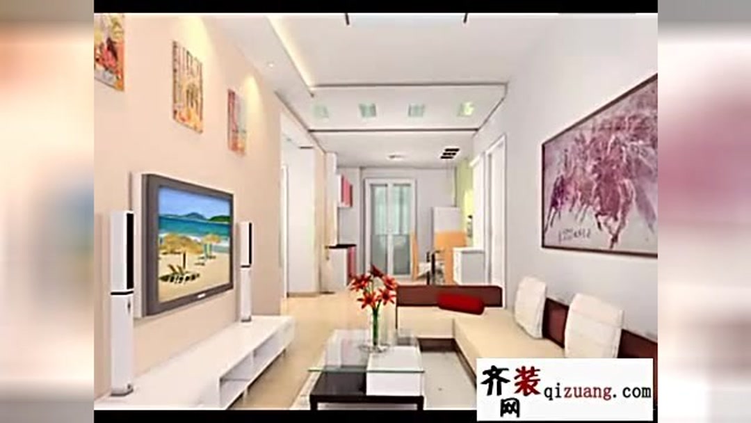 现代简约客厅电视背景墙装修效果图