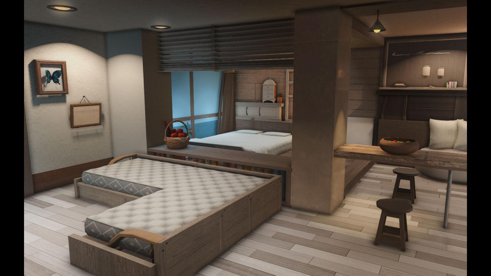 【FF14装修】现代森系白棕海景木屋-S房封层