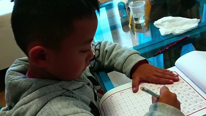 那时,他6岁硬笔书法#硬笔书法 #书法艺术