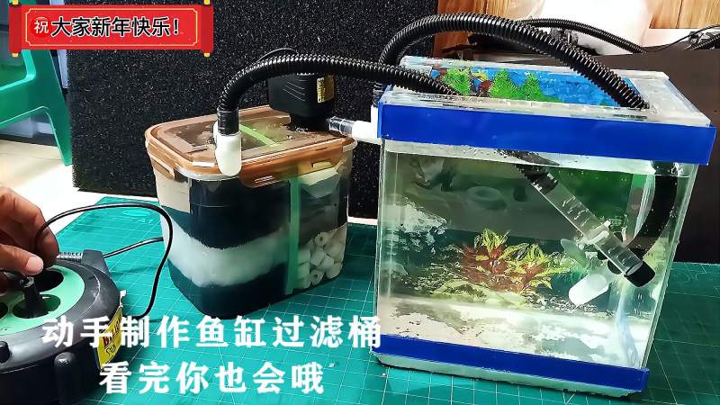 自己动手给小鱼缸制作一个过滤桶，过滤培菌两不误