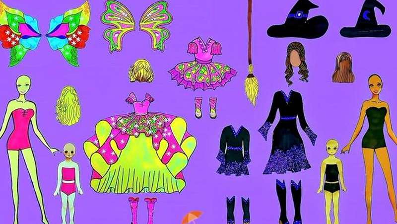 迪士尼绘画剪纸换装,蝴蝶仙女VS女巫设计亲子服装,你更喜欢谁?