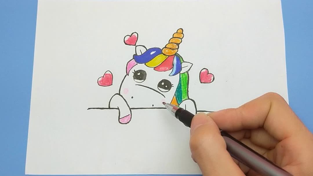 儿童学画画视频教程彩虹马,简单易学孩子上手快,小朋友很喜欢