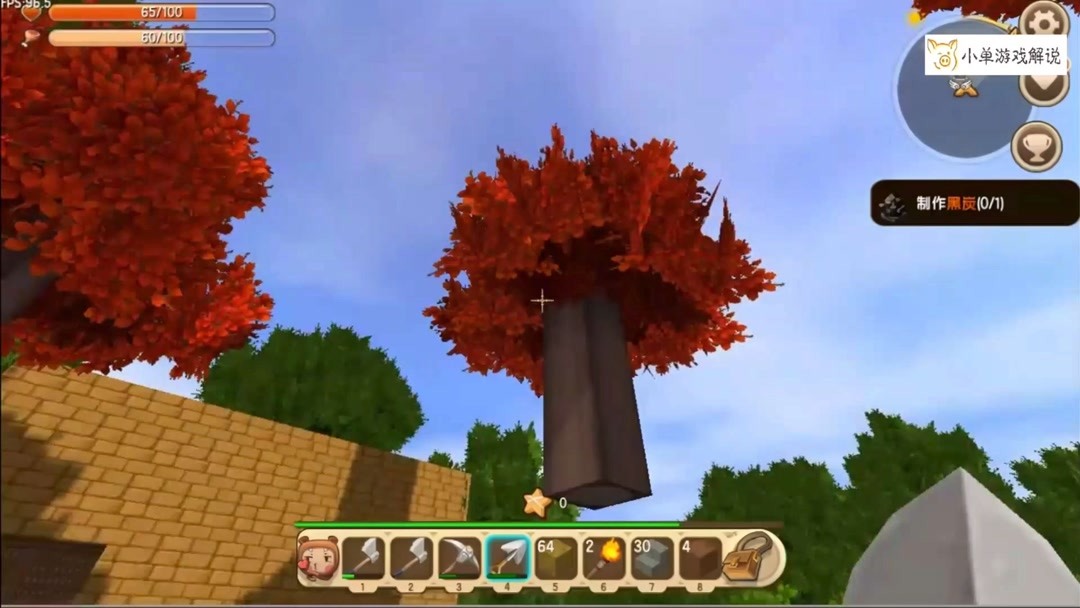 迷你世界:拿着斧子去伐木?这里木头好像不错呢?