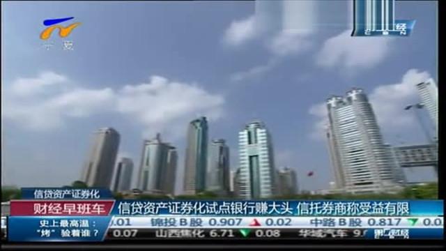 信贷资产证券化试点银行赚大头 信托券商称受益有限[财经早班车]
