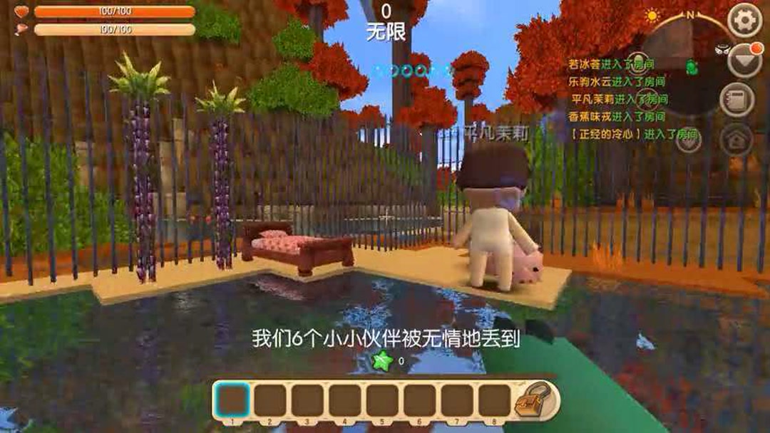 小乾迷你世界-小乾被关进熊孩子监狱了,四周都是栅栏2段跳也没用