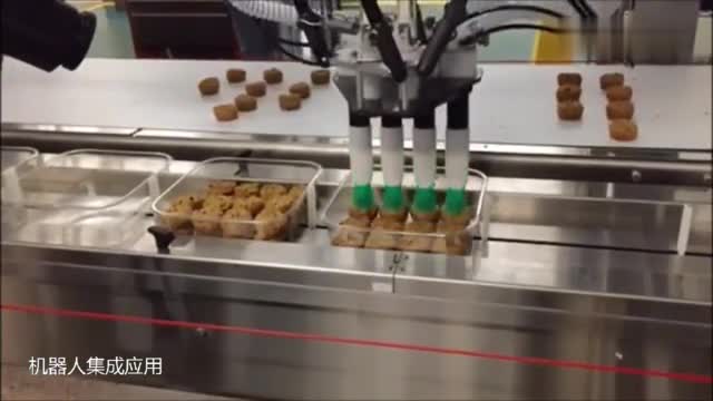 饼干蛋糕分拣包装:并联机器人高速分拣,视觉识别,动态分拣装盘