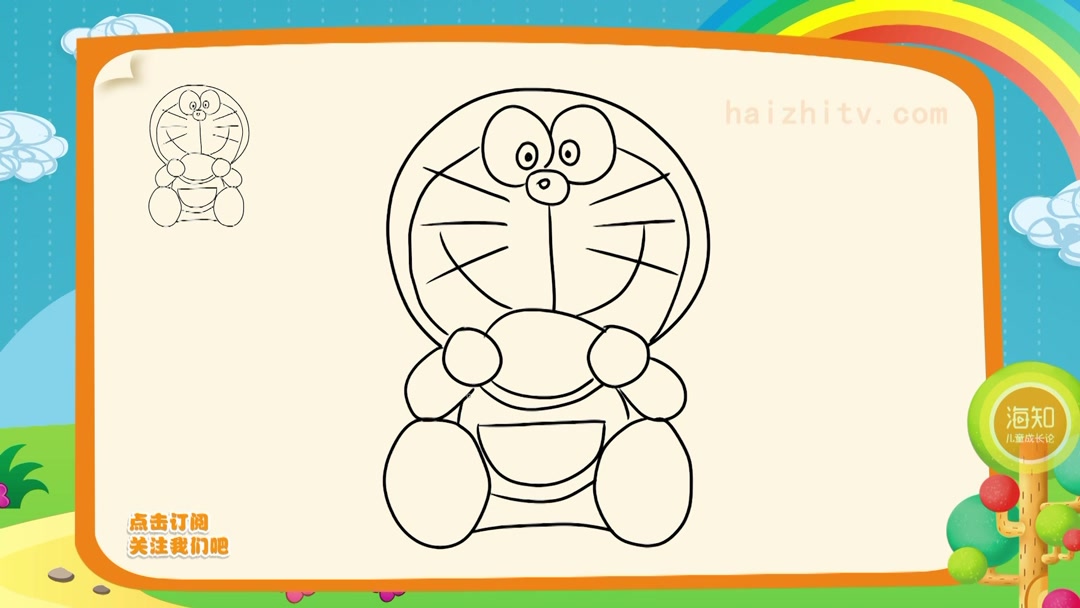 儿童绘画动画片,如何画_机器猫中的哆啦A梦