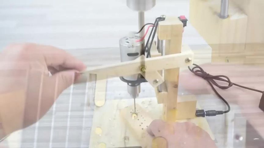 手工DIY实用微型台钻,自制电钻教学,跟我一起动起来