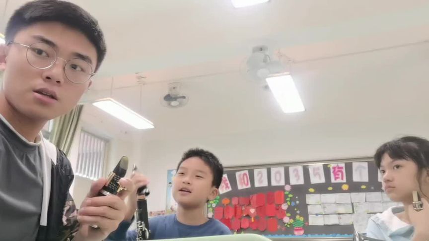 #单簧管教学 学生太可爱了ߤ�ߤ�ߤ�学生