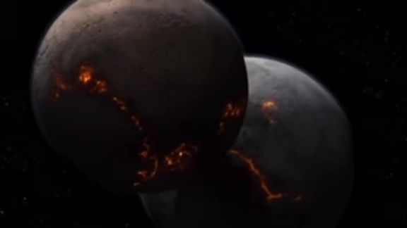 行星撞击地球的样子