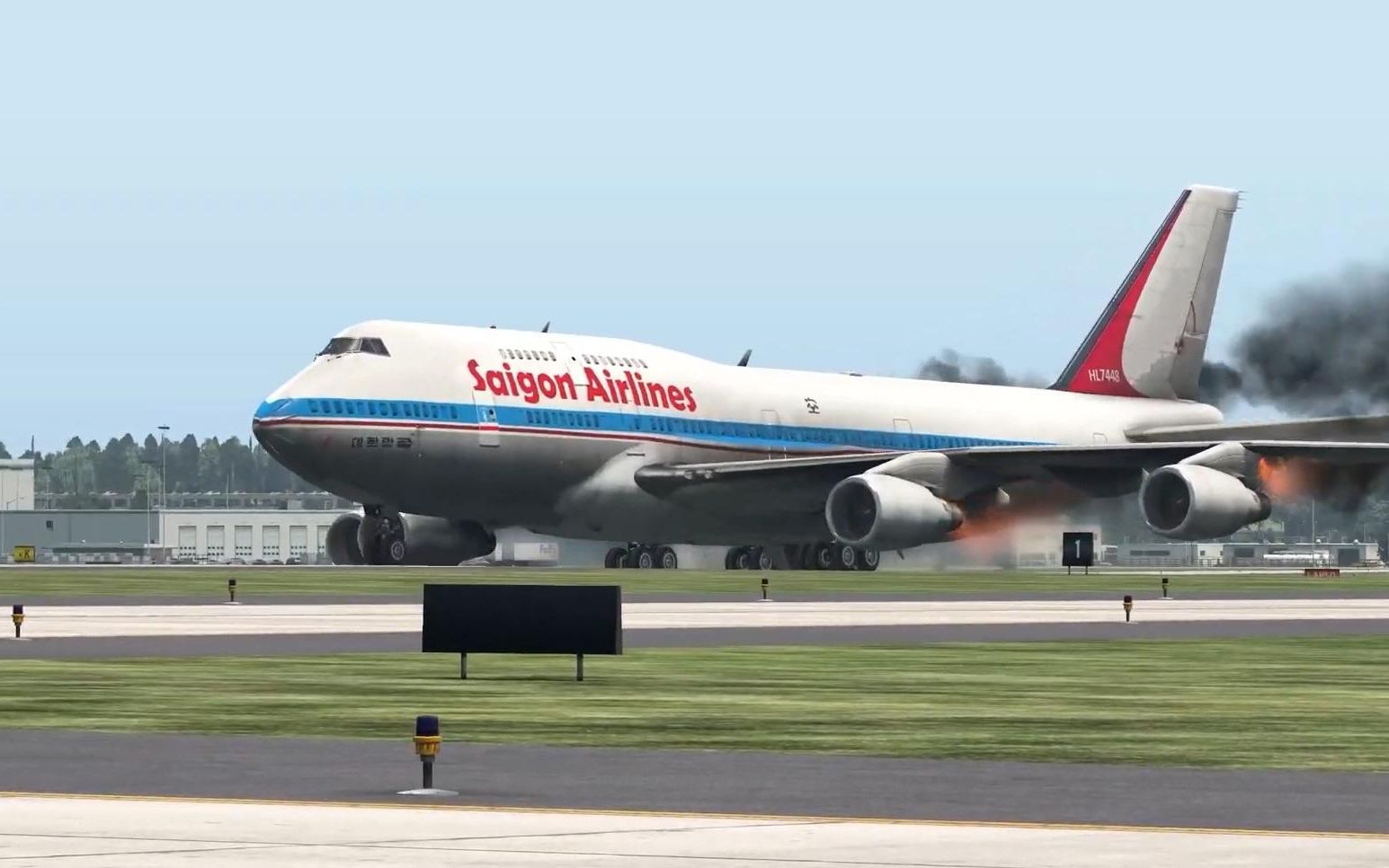 B747飞机引擎故障,飞行员迫降飞机失控丨XP11