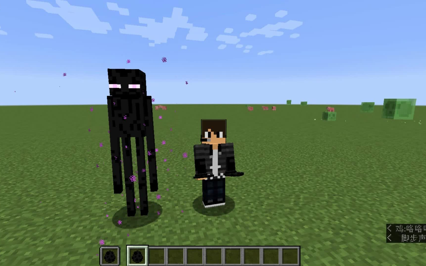 [游戏实验室#1]MINECRAFT中进入末影人的世界!超平坦上下雨!末影人...