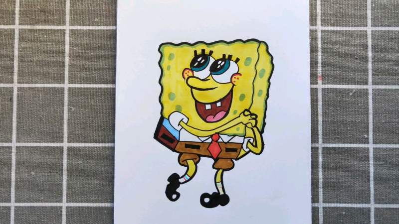 海绵宝宝简笔画怎么画?