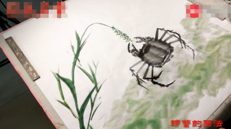 国画:螃蟹的画法 巧用一支毛笔,就可以画出螃蟹,太神奇了