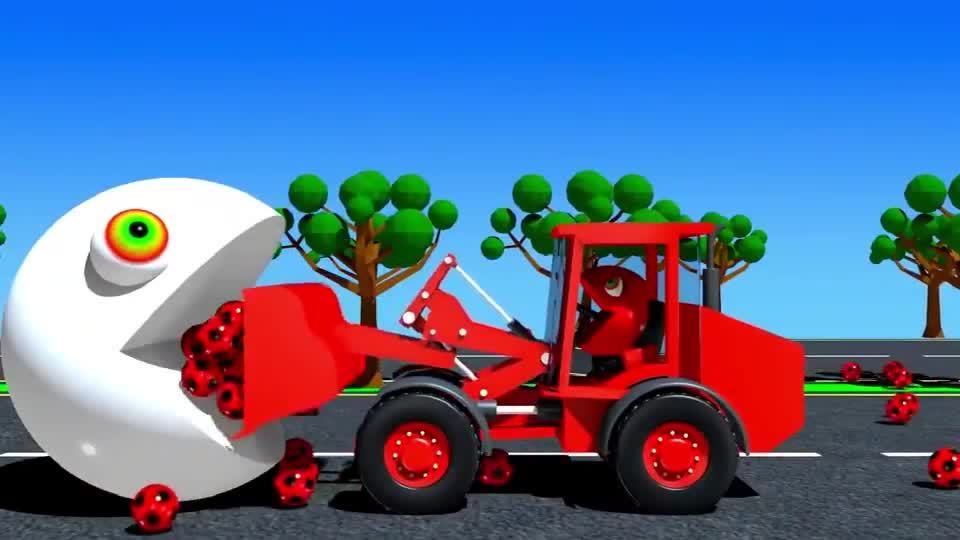 挖掘机颜色认识 大小认识 多彩的挖掘机动画片