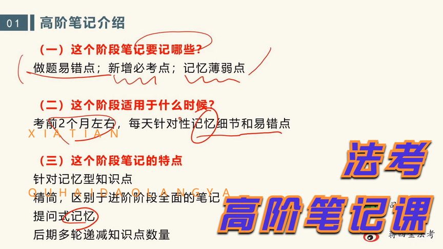 法考高阶笔记课:如何高效的整理冲刺笔记