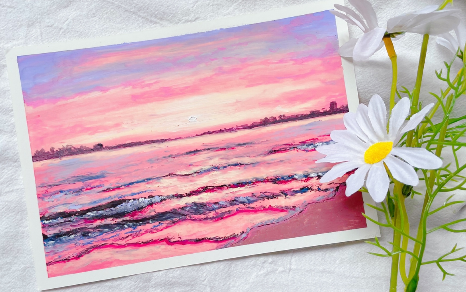 油画棒教程|把一切都交给大海