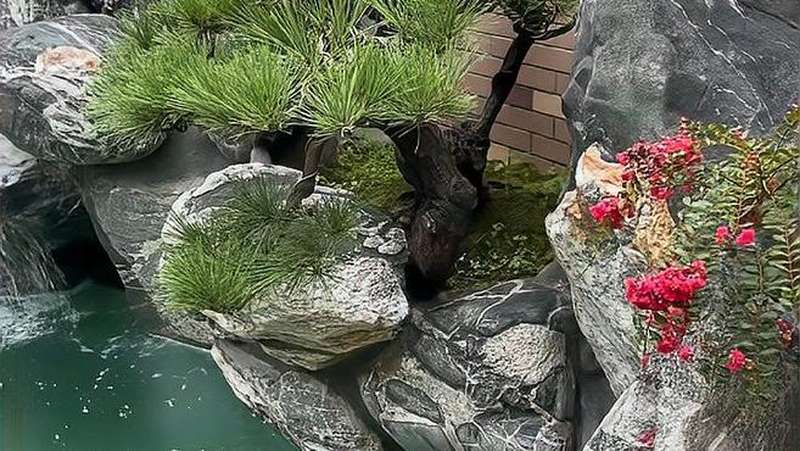 四川成都完成的100吨鱼池,假山鱼池,锦鲤鱼池,鱼池过滤系统
