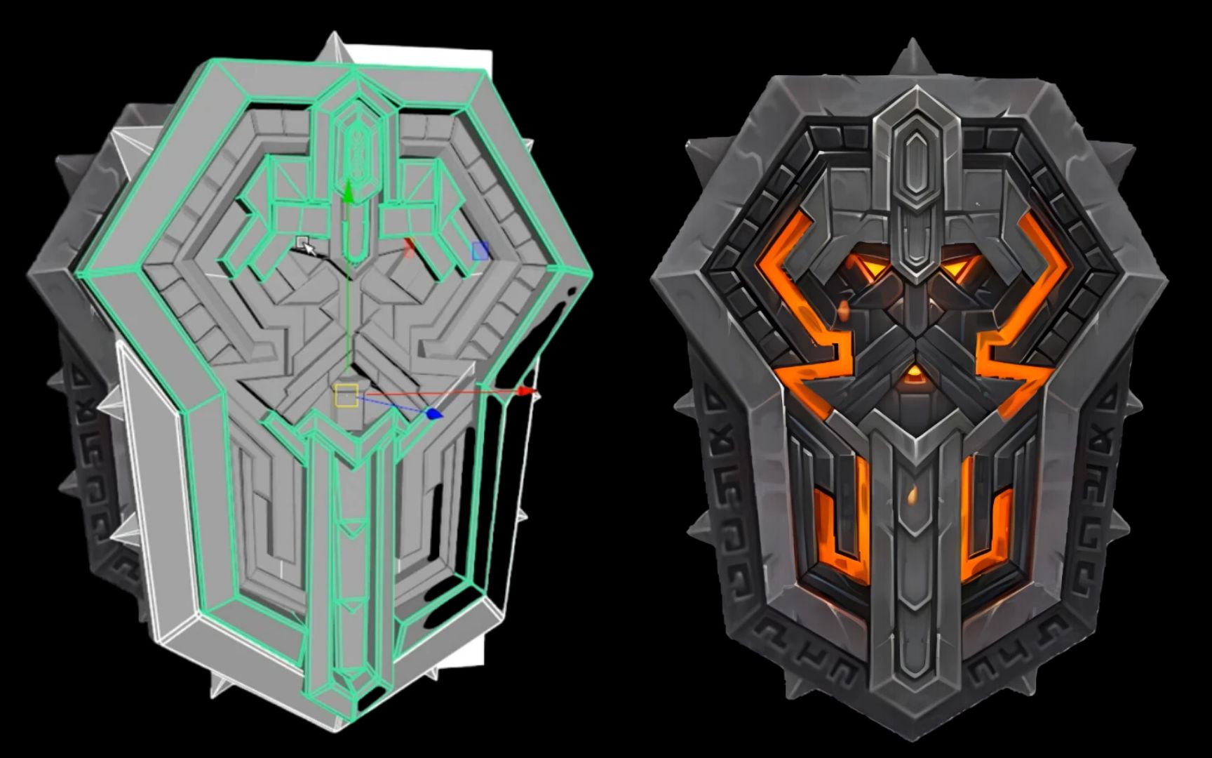 【3D】次世代道具建模!Maya次世代盾牌模型制作教程!