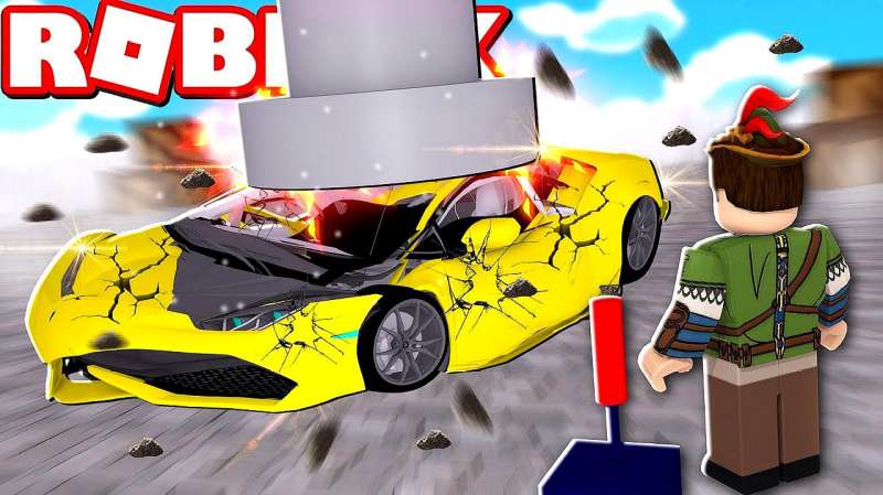 小格解说 Roblox 汽车摧毁模拟器:解锁保时捷跑车!居然被压扁?