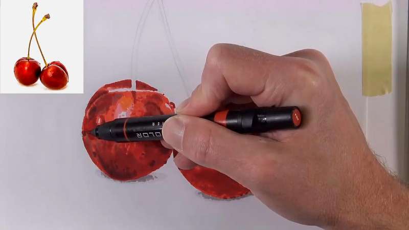 看看牛人是如何画樱桃的,第一次看到像这样画的!厉害!