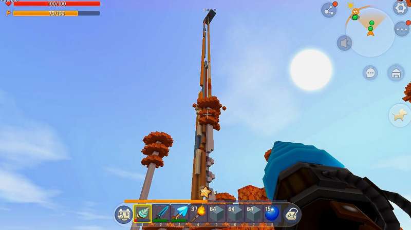 迷你世界:40人混乱生存,半仙建造刷石机,飞到两百多层难逃追杀