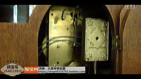 【古董钟表收藏】德国木壳报时报刻台钟