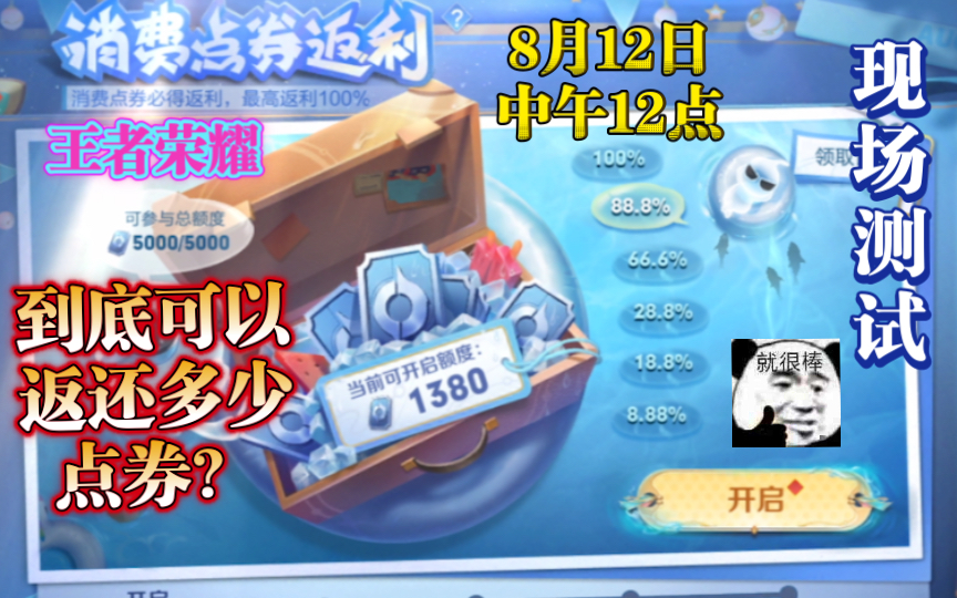 消费点券返利活动:1380点券到底可以返还多少?8月12日开启试水12:...