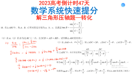 2023高考倒计时47天数学快速提分-解三角形中的巧妙转化问题