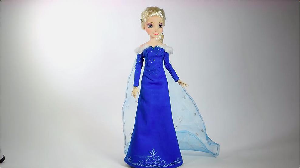 「迷你娃衣DIY教程」自己动手给芭比做一件冬日版艾莎公主礼服裙