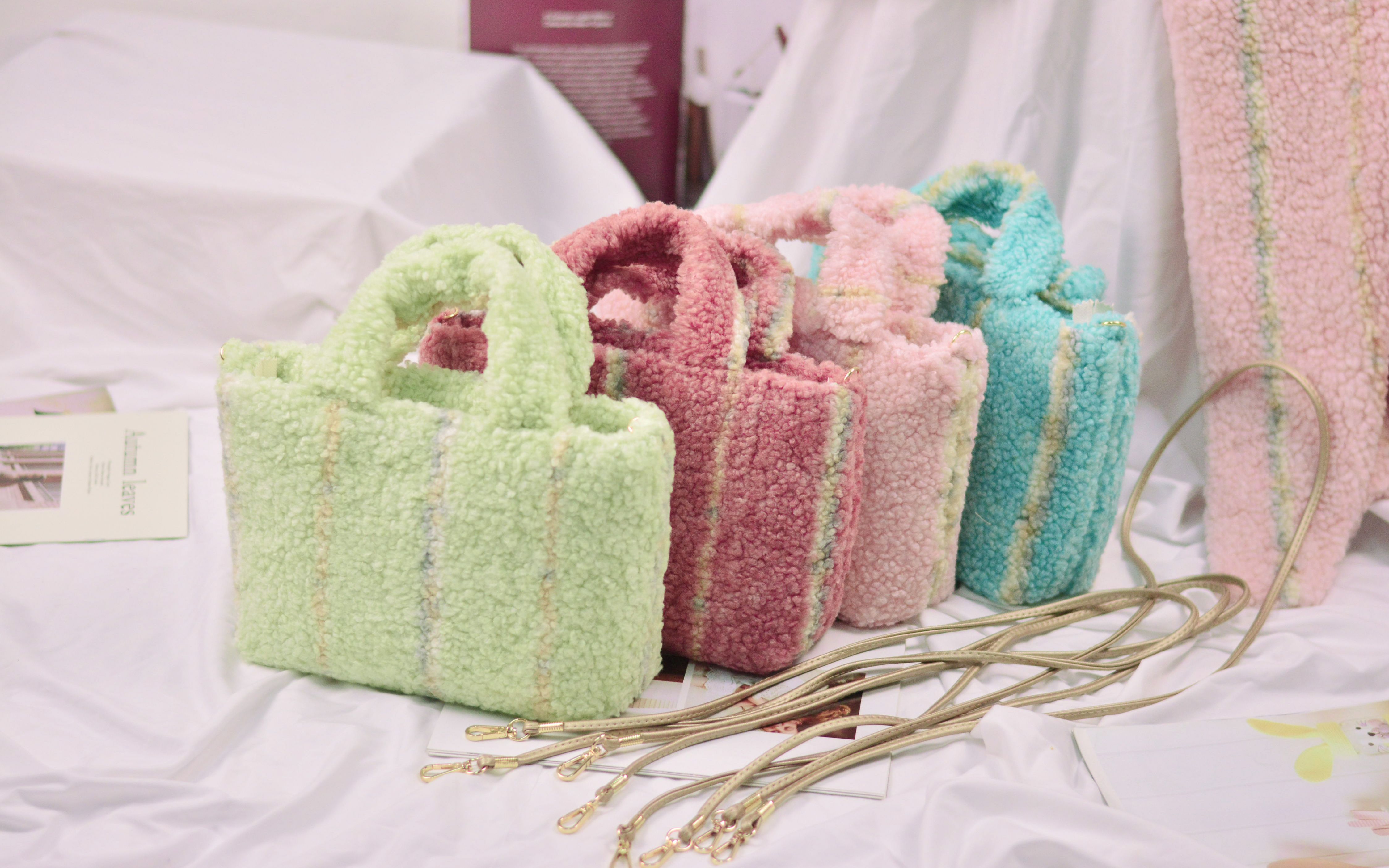 苏锦家羊羔毛手提托特小包视频教程