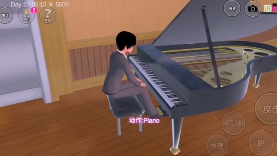 樱花校园模拟器:弹一首钢琴曲真好听!