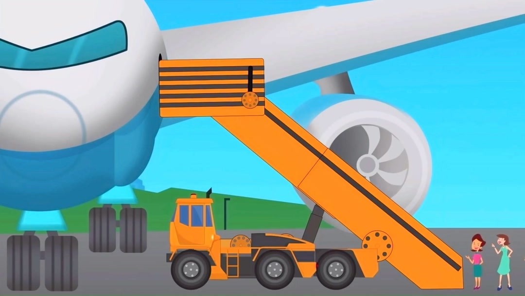 变形工程车益智动画 工程车变形机场全能车