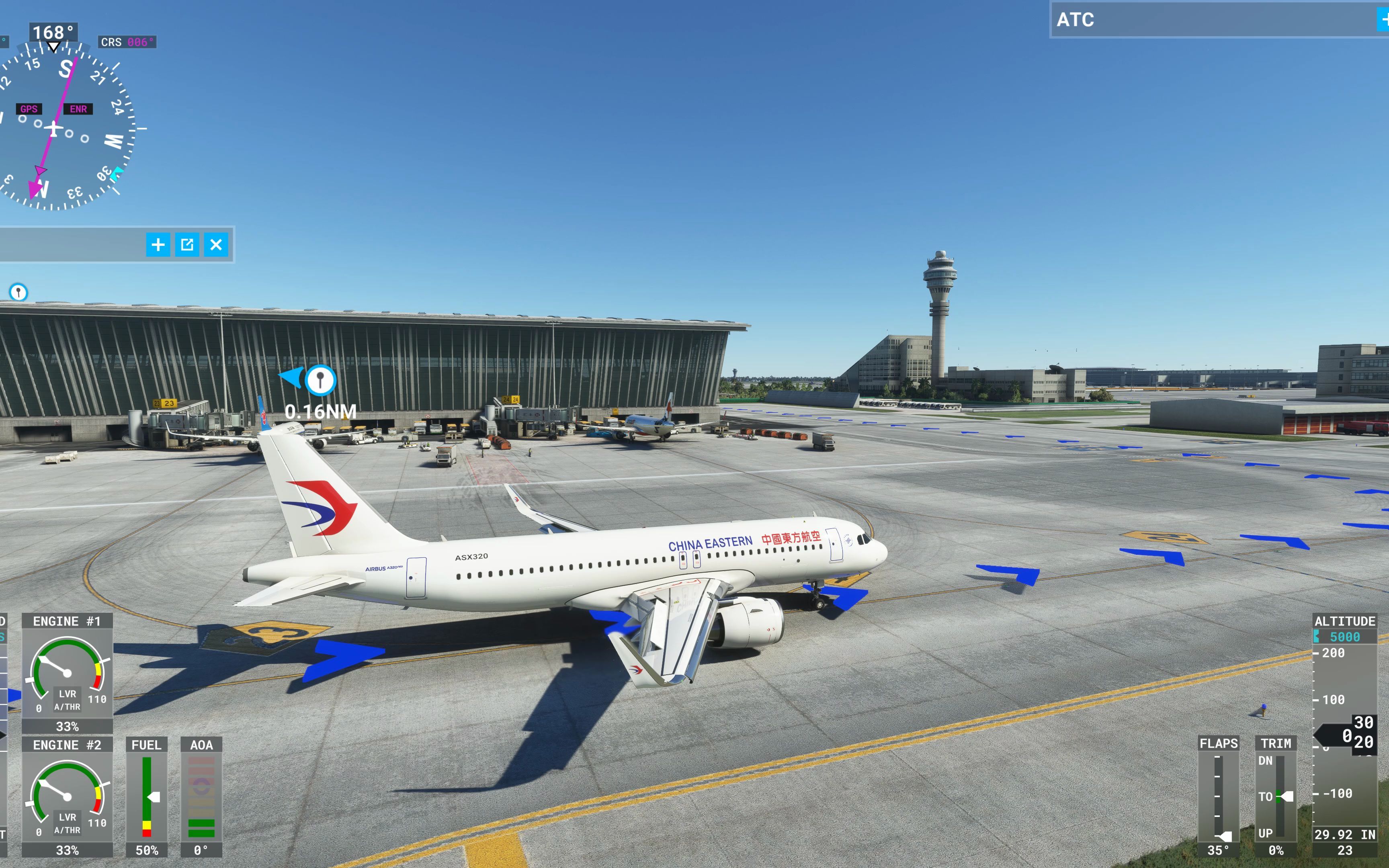 MFS微软模拟飞行 飞行计划 东航上海浦东进近降落P3