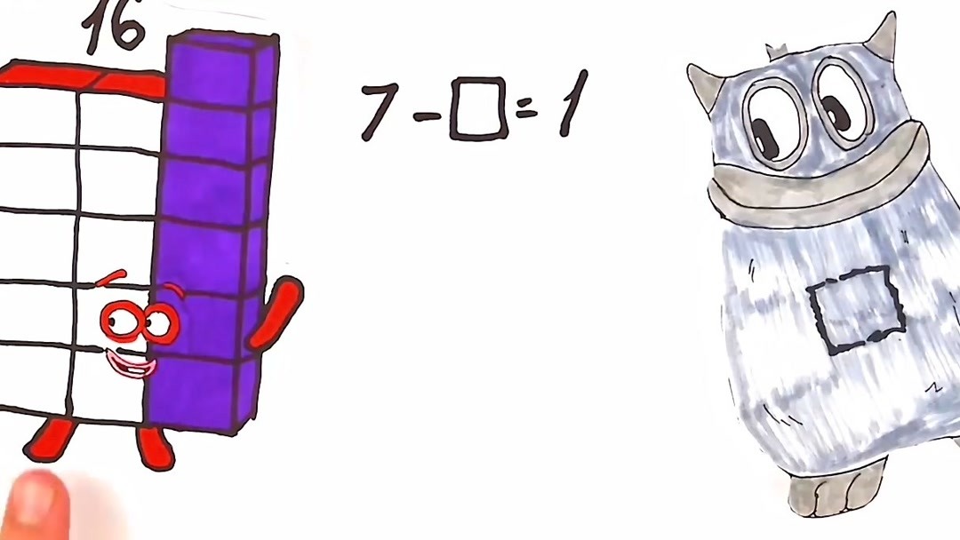 数字方块 真人画画:答题时间到了 7减去多少等于1呢 抓紧回答!