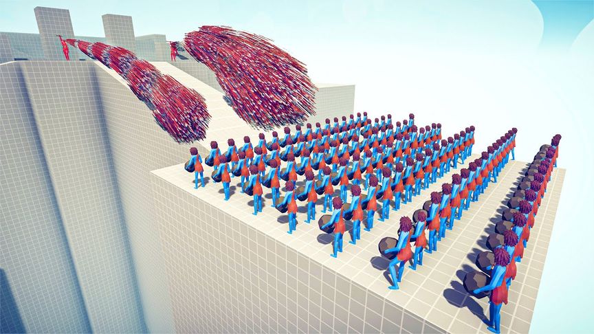 全面战争模拟器:100个投石哥对战神之兵种,虽然很扯但是他赢了