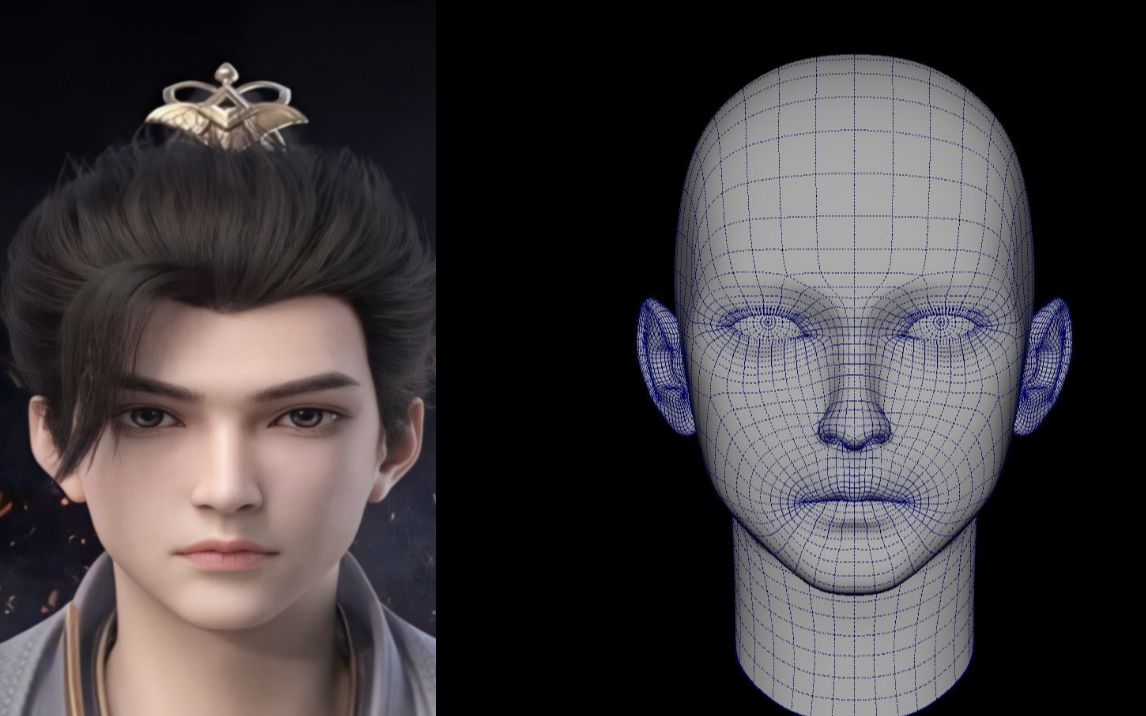 Maya角色建模---从零开始做一个男性头部建模,超细节布线技巧教程!